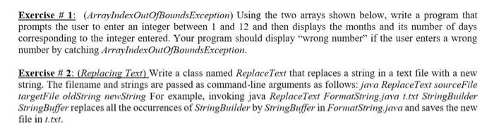 Solved Exercise 1 Arrayindexoutofboundsexception Using