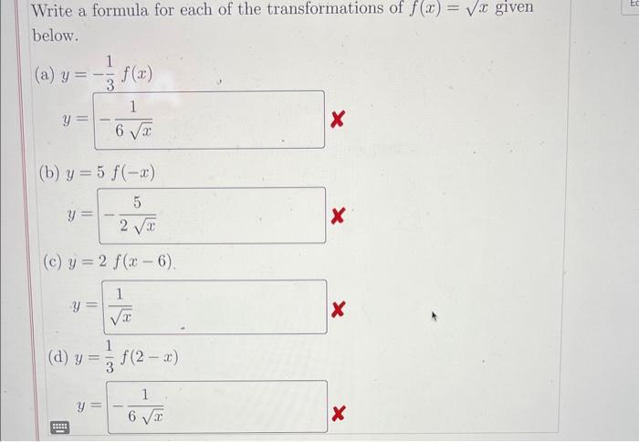 Solved Write a formula for each of the transformations of | Chegg.com