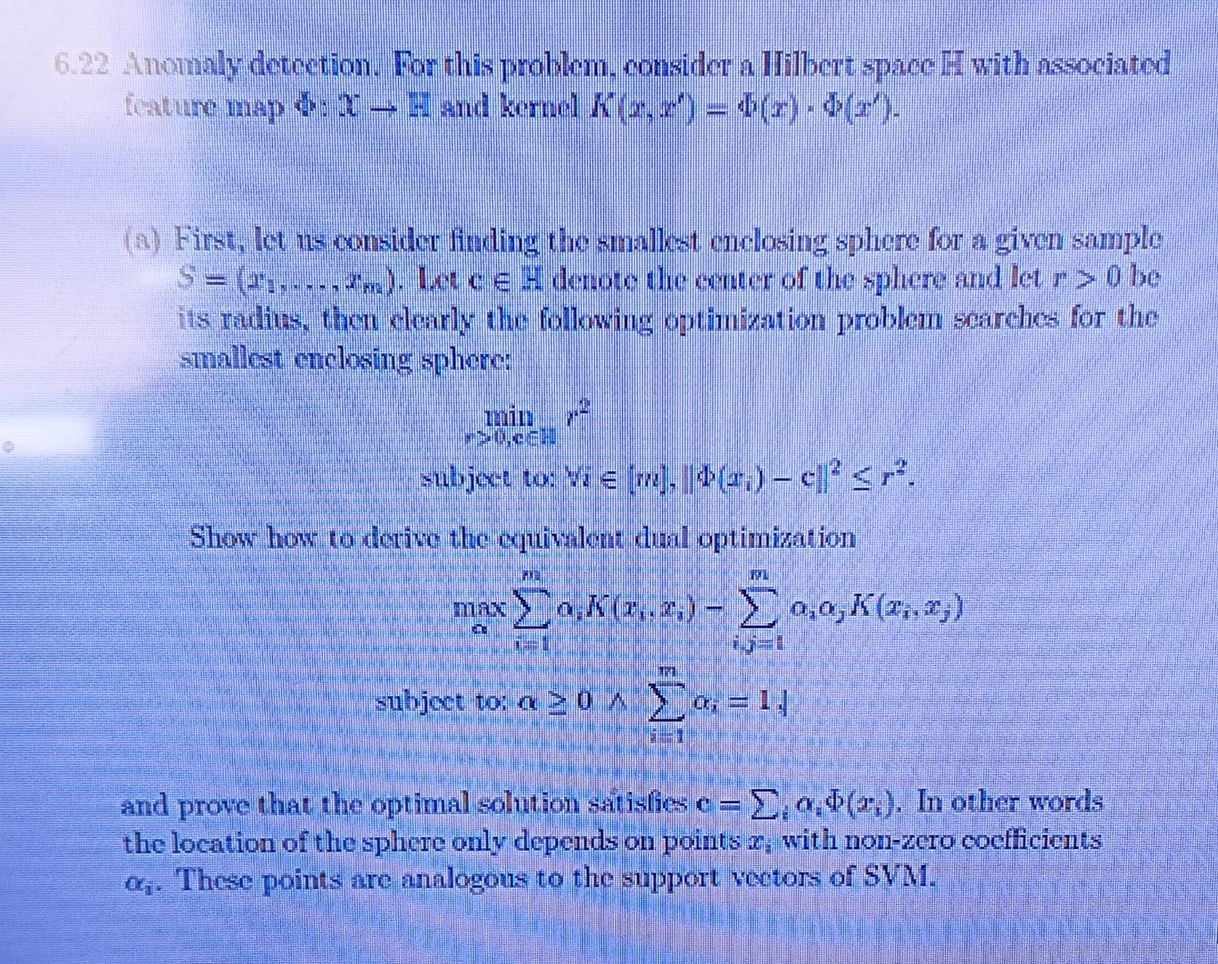 6.22 Anomaly detection. For this problem. consider a | Chegg.com