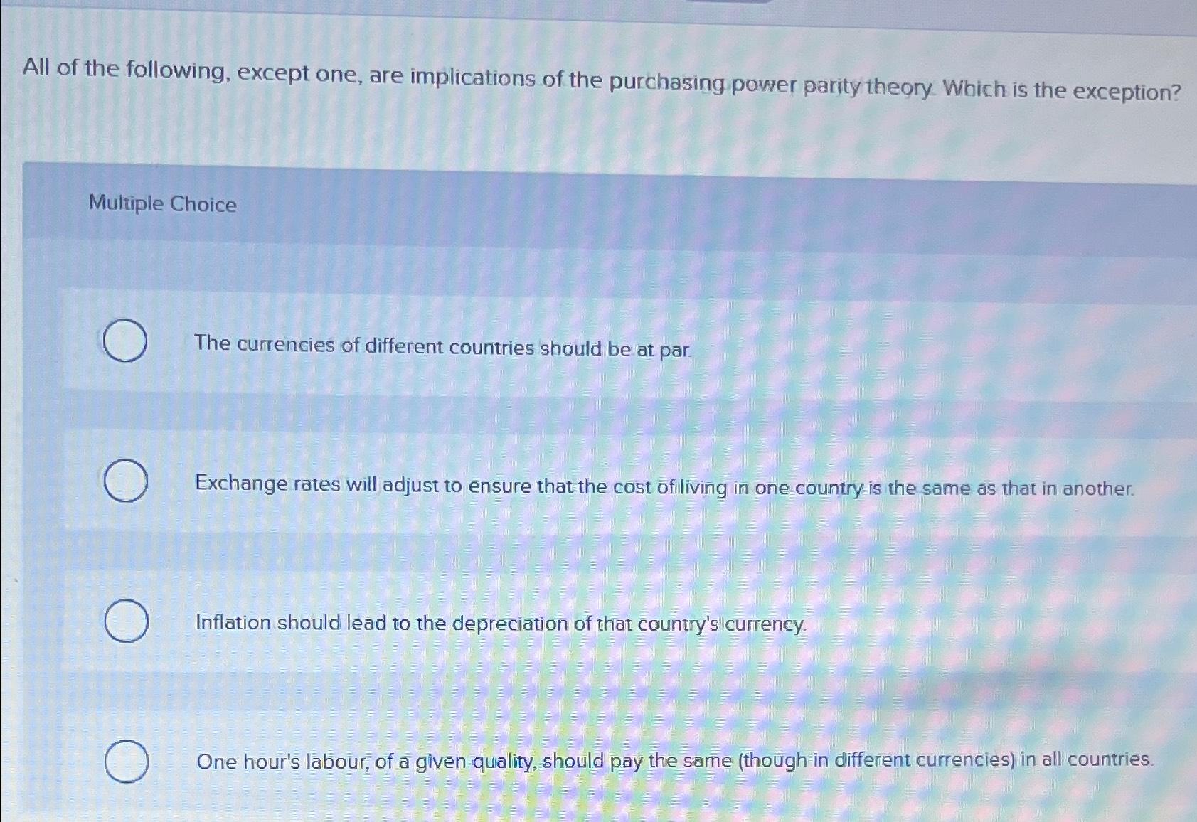 Solved All of the following, except one, are implications of | Chegg.com