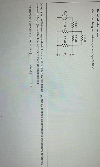 Solved Required informationConsider the given network, where | Chegg.com