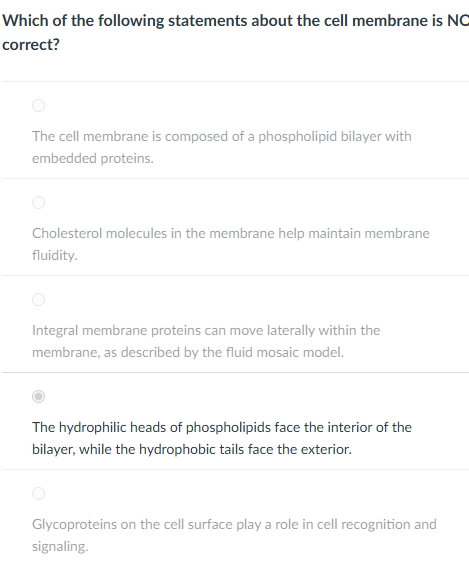 Solved Which of the following statements about the cell | Chegg.com