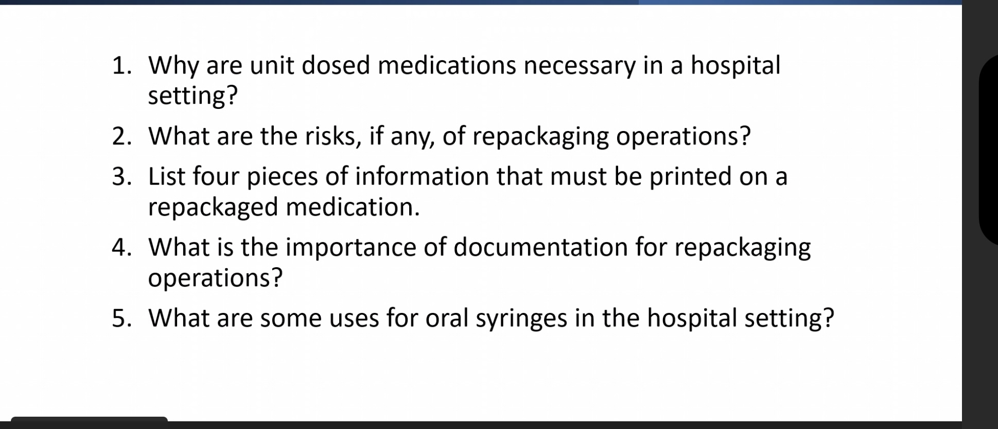 Solved Why are unit dosed medications necessary in a | Chegg.com
