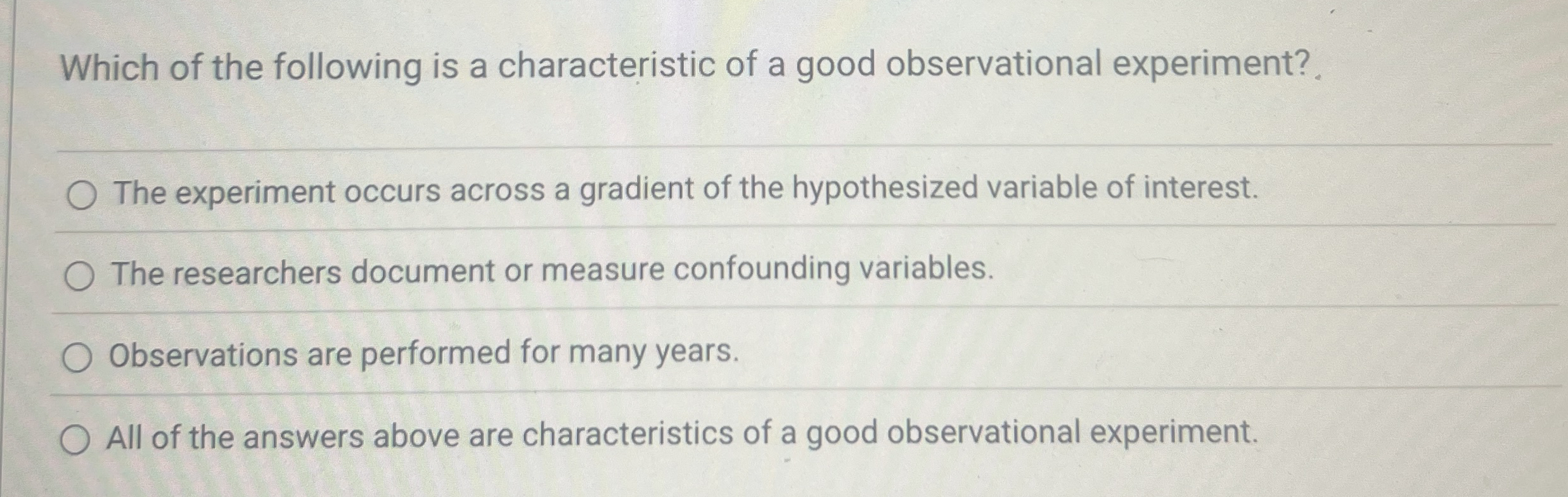 Solved Which of the following is a characteristic of a good | Chegg.com