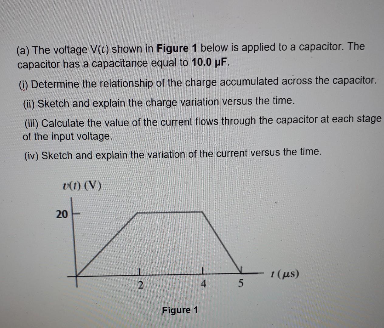 Solved (a) The voltage V(t) shown in Figure 1 below is | Chegg.com
