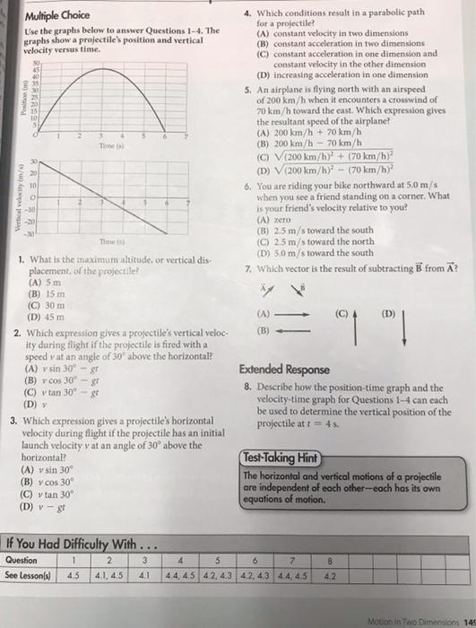 Solved Multiple Choice Use the graphs below to answer | Chegg.com