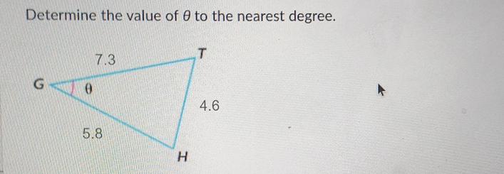 Solved Determine the value of θ ﻿to the nearest degree. | Chegg.com