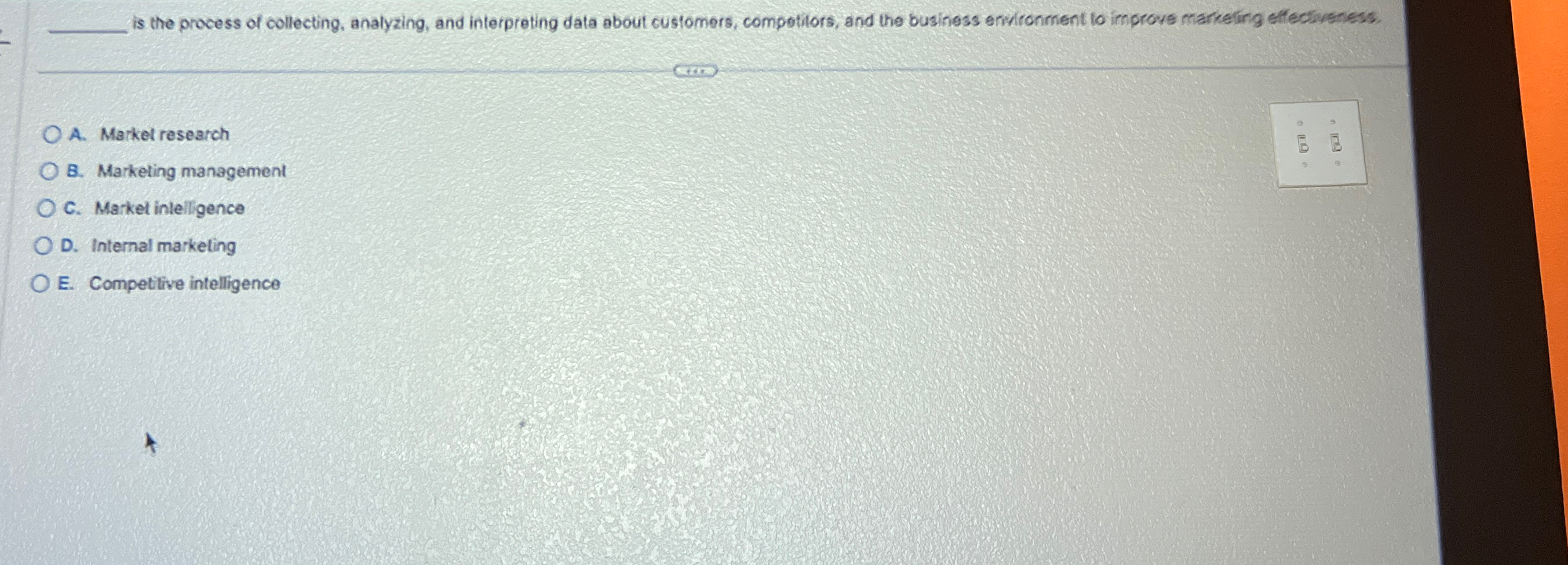 Solved is the process of collecting, analyzing, and | Chegg.com