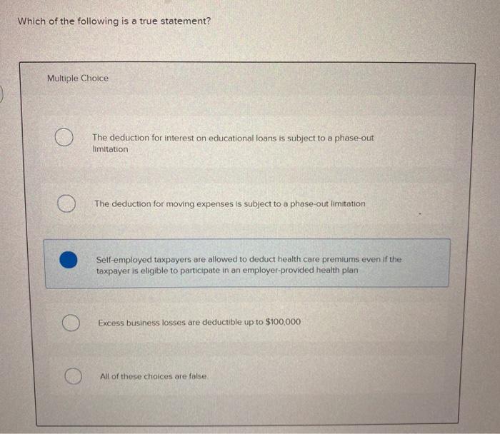 Solved Which of the following is a true statement? Multiple | Chegg.com