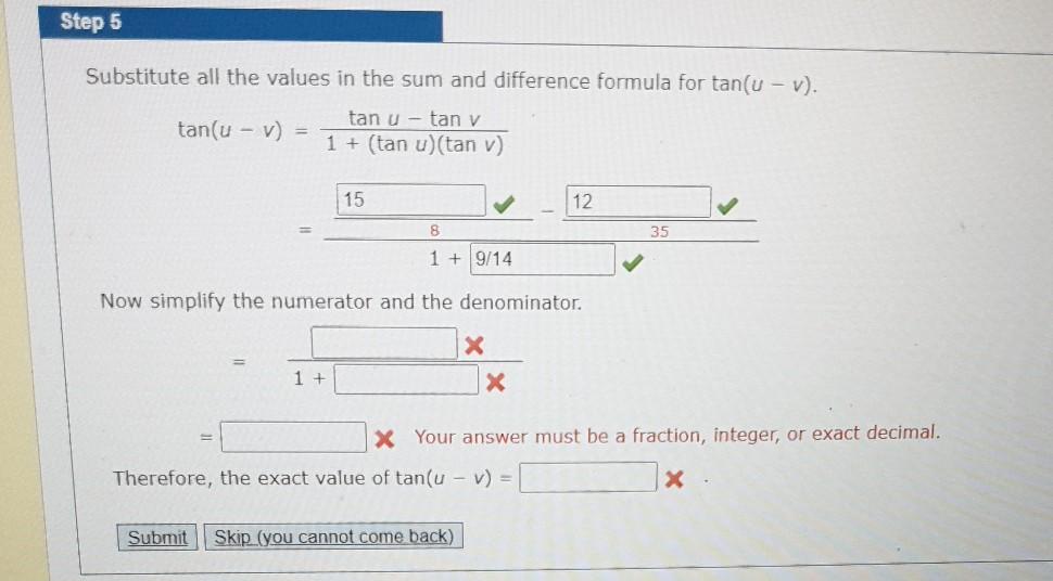 Solved Step 5 Substitute all the values in the sum and | Chegg.com