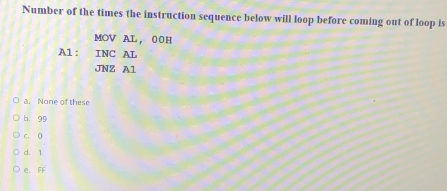 Solved Number of the times the instruction sequence below | Chegg.com