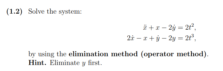 (1.2) ﻿Solve the | Chegg.com