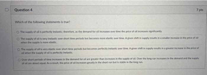 Solved Question 4 7 pts Which of the following statements is | Chegg.com