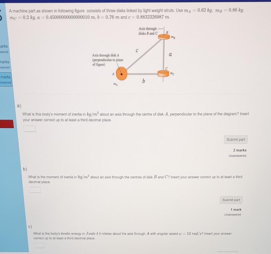 Solved A machine part as shown in following figure consists | Chegg.com