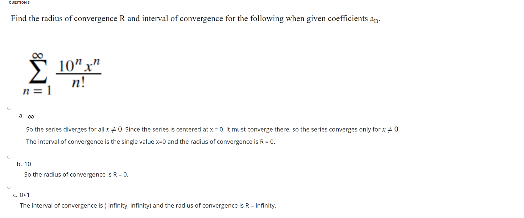 Solved QUESTION 5Find the radius of convergence R ﻿and | Chegg.com