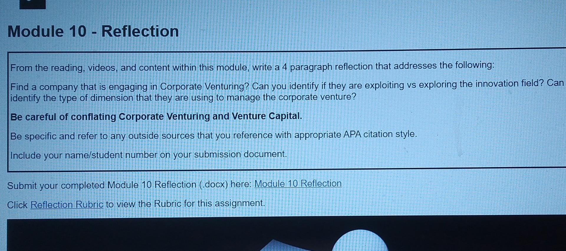 Solved Module 10 - Reflection From the reading, videos, and | Chegg.com