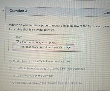 Solved Question 3Where do you find the option to repeat a | Chegg.com