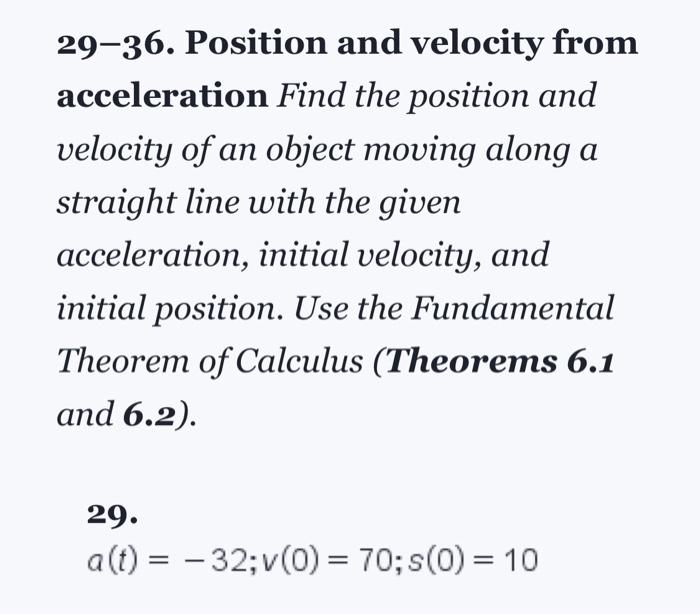 Solved 13-16. Displacement from velocity Consider an object | Chegg.com