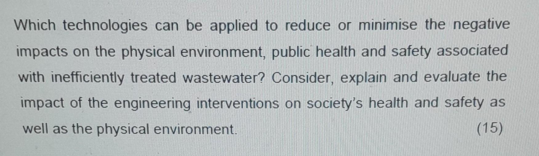 Solved Which technologies can be applied to reduce or | Chegg.com