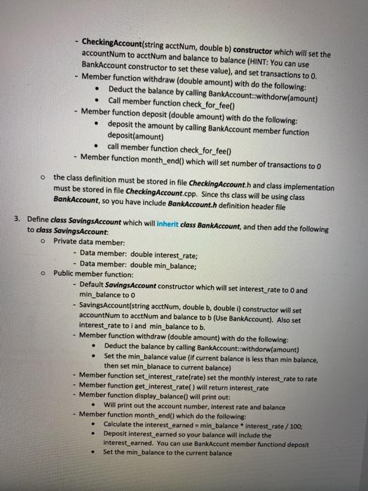 Solved All the classes should be implemented in separate cpp | Chegg.com