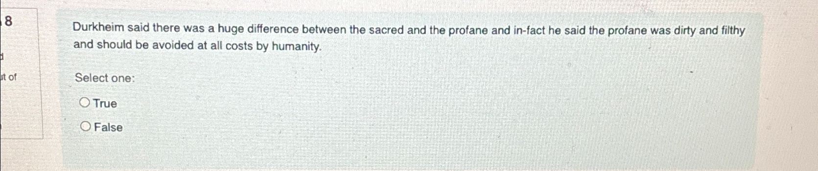 Solved 8Durkheim said there was a huge difference between | Chegg.com