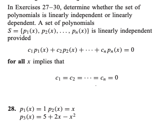 Solved In Exercises 27-30, ﻿determine whether the set | Chegg.com