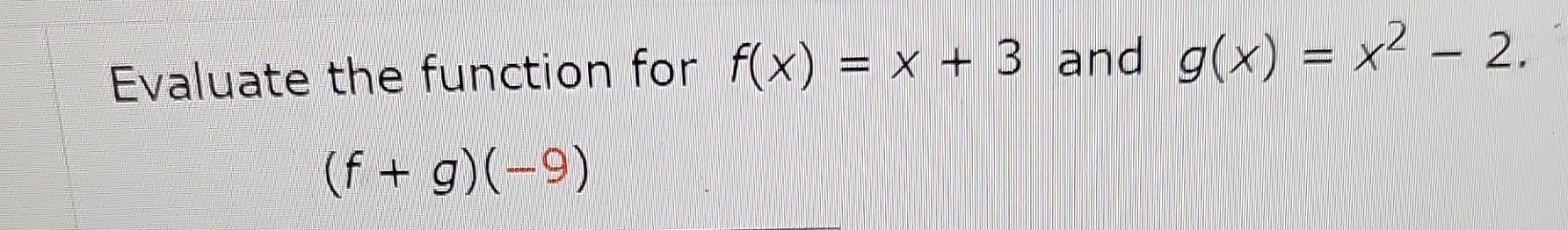 Solved Evaluate the function for f(x)=x+3 ﻿and | Chegg.com