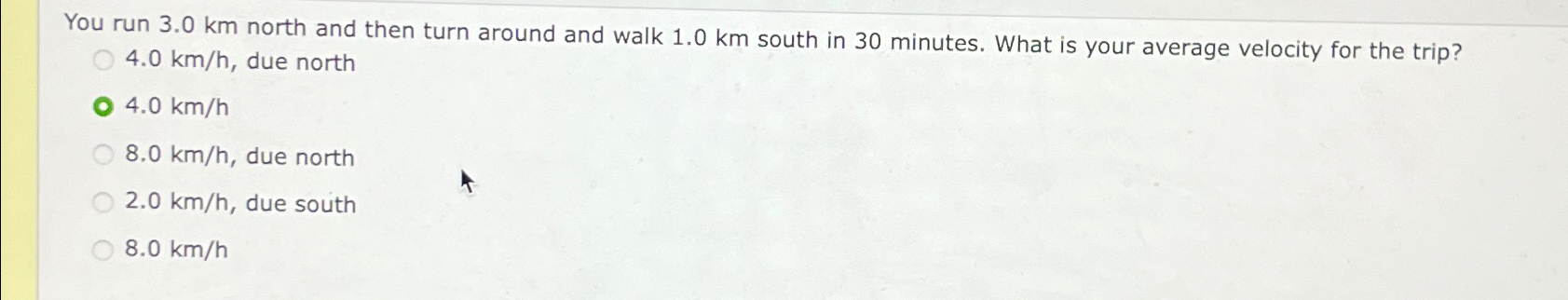 Solved You run 3.0km ﻿north and then turn around and walk | Chegg.com