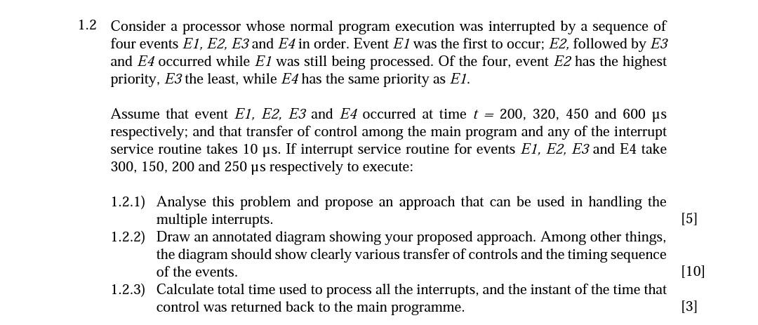 Solved 2 Consider a processor whose normal program execution | Chegg.com