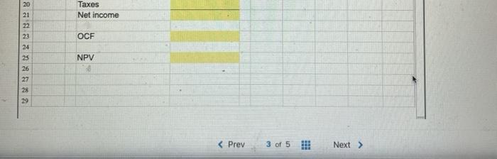 Solved B. ? - 5 X Calculating NPV - Excel FORMULAS DATA | Chegg.com