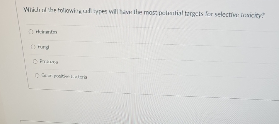 Solved Which of the following cell types will have the most | Chegg.com