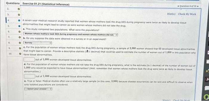 Solved Questions Exercise 01.21 (Statistical Inference) 2, | Chegg.com
