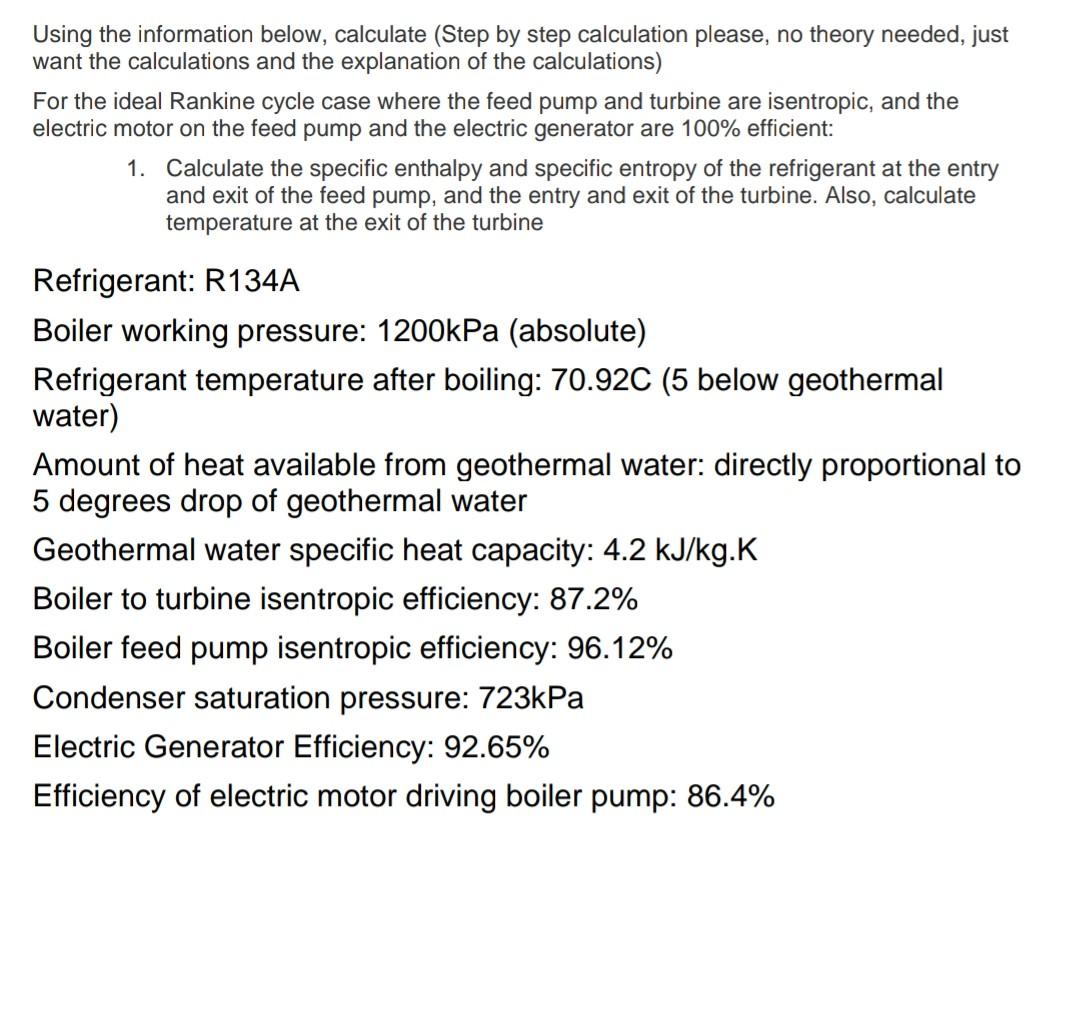 Solved Using the information below, calculate (Step by step | Chegg.com