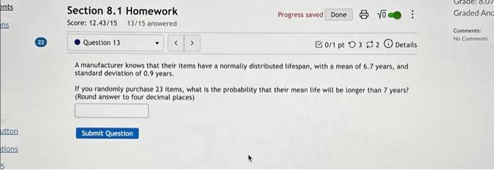 Solved ents ns utton tions 5 22 Section 8.1 Homework Score: | Chegg.com Solved ents ns utton tions 5 22 Section 8.1 Homework Score: | Chegg.com