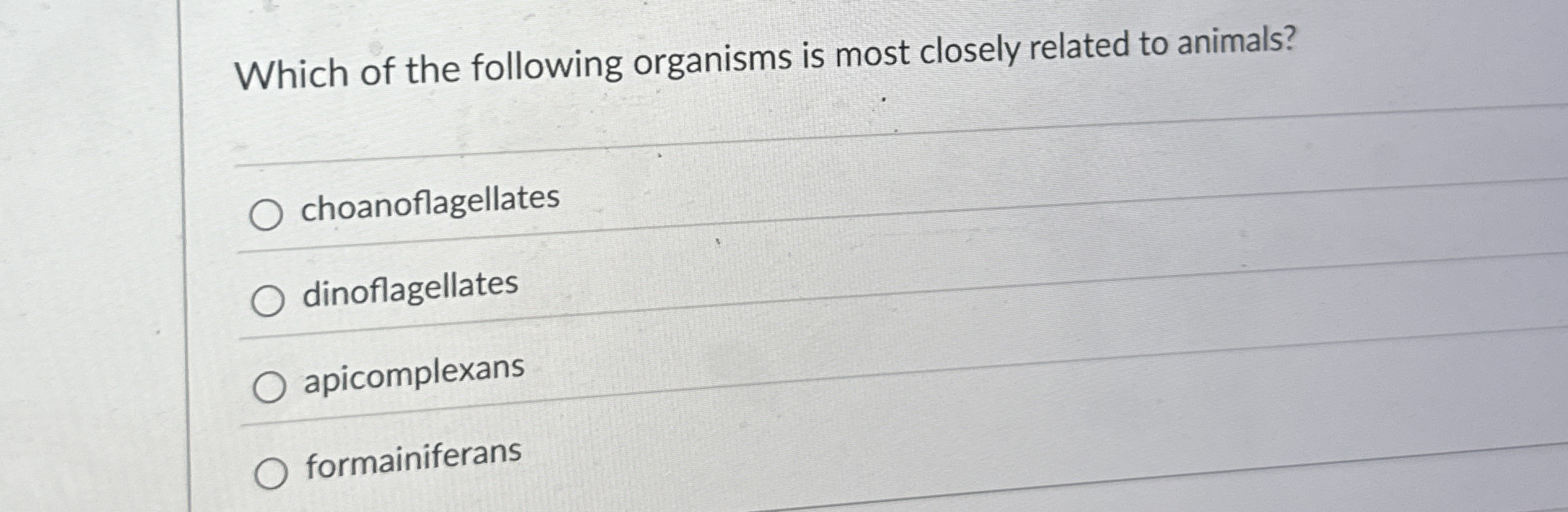 Solved Which of the following organisms is most closely | Chegg.com
