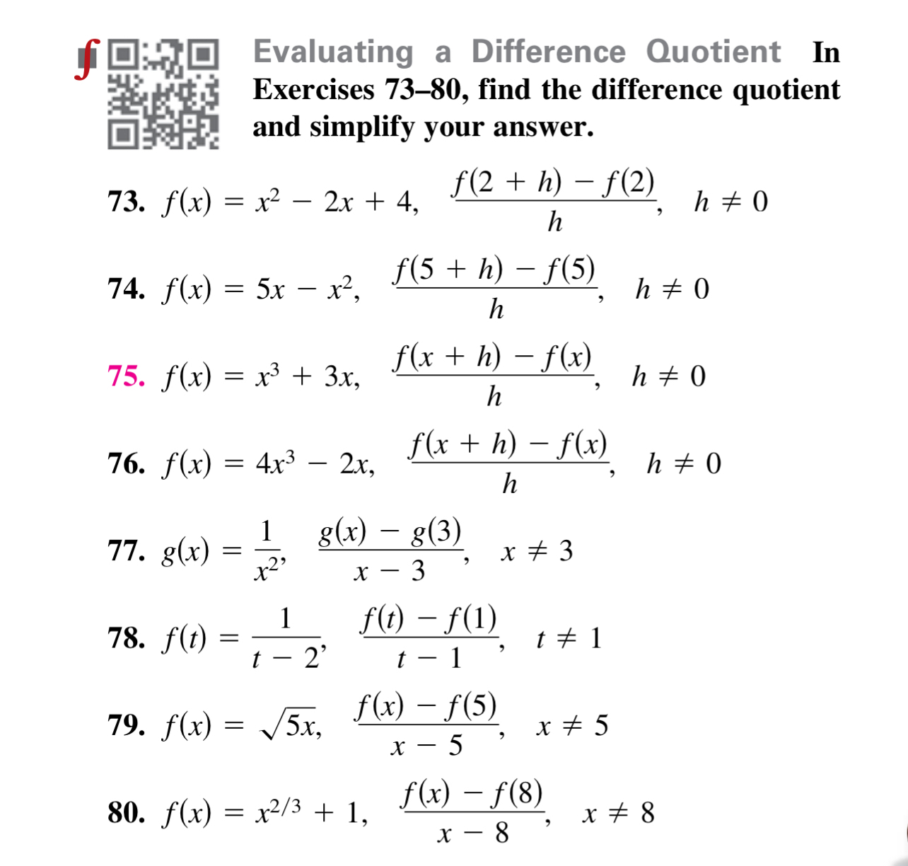 Solved f 河 ﻿Evaluating a Difference Quotient In Exercises | Chegg.com