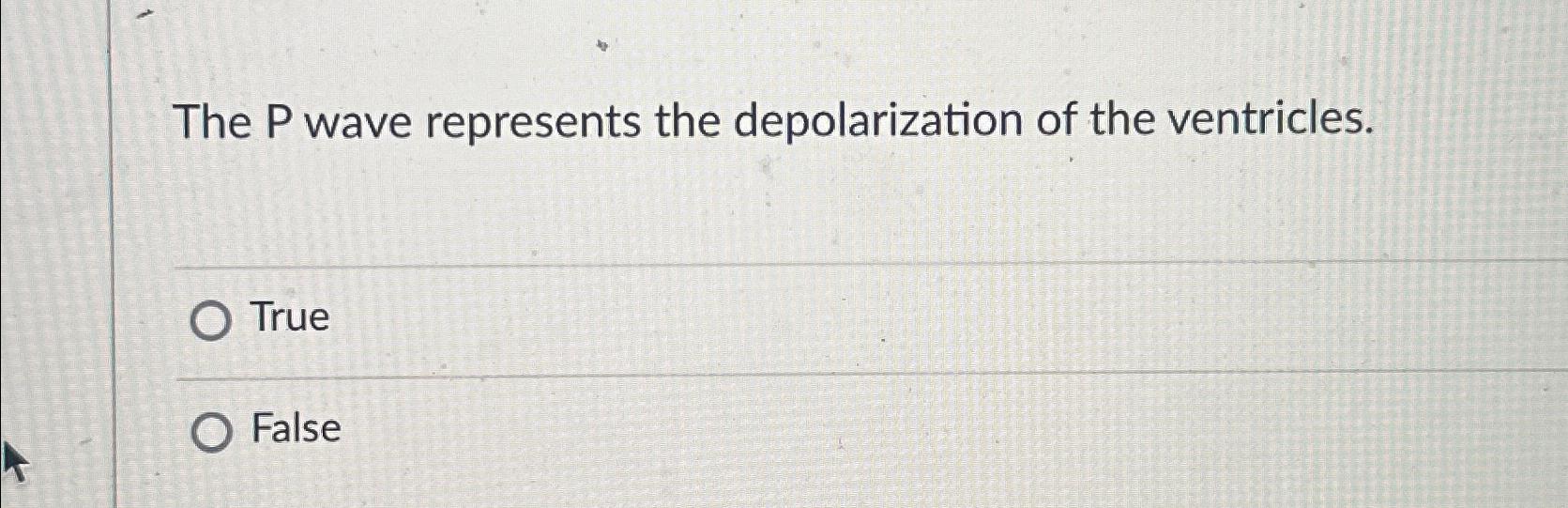 Solved The P ﻿wave represents the depolarization of the | Chegg.com