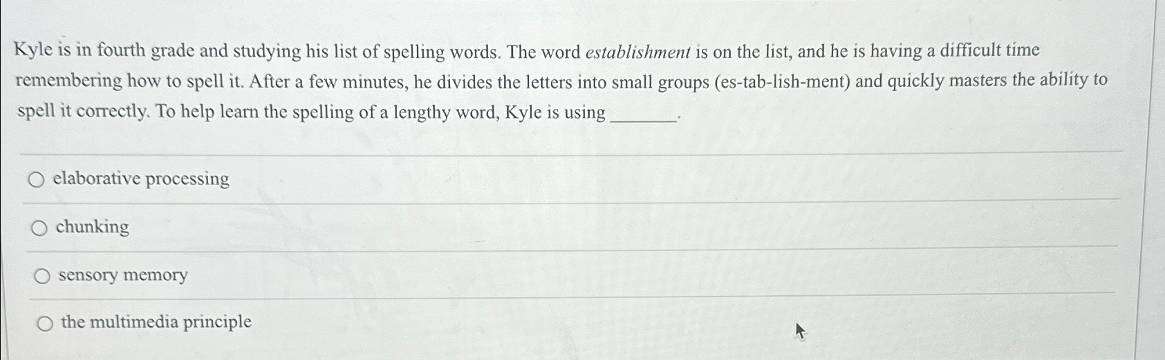 Solved Kyle is in fourth grade and studying his list of | Chegg.com