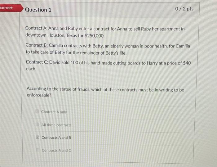 Solved Contract B: Camilla contracts with Betty, an elderly | Chegg.com