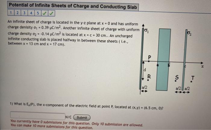 Solved Potential of Infinite Sheets of Charge and Conducting | Chegg.com