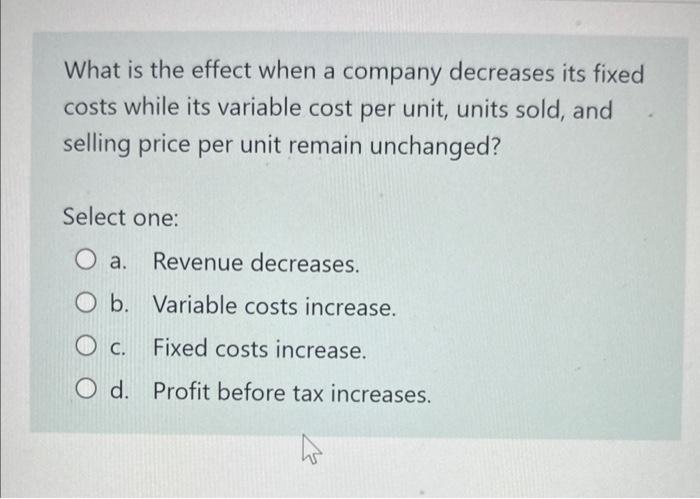 Solved Changes in costs can alter the PV ratio. What is the | Chegg.com