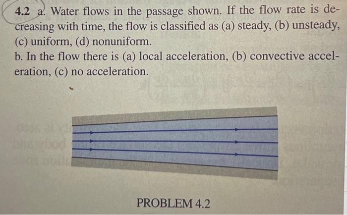 Solved 4.2 2. Water flows in the passage shown. If the flow | Chegg.com