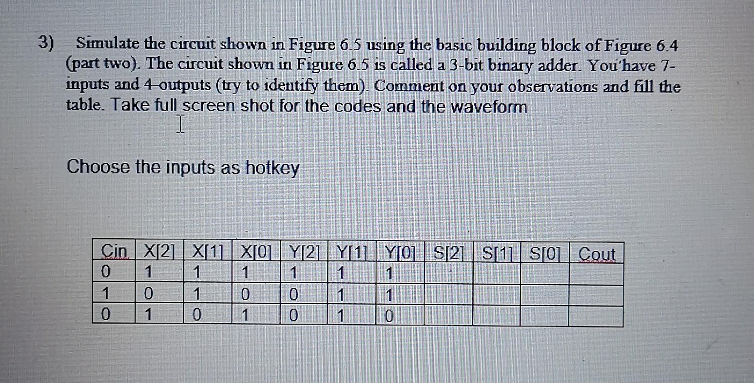 Solved 3) Simulate the circuit shown in Figure 6.5 using the | Chegg.com