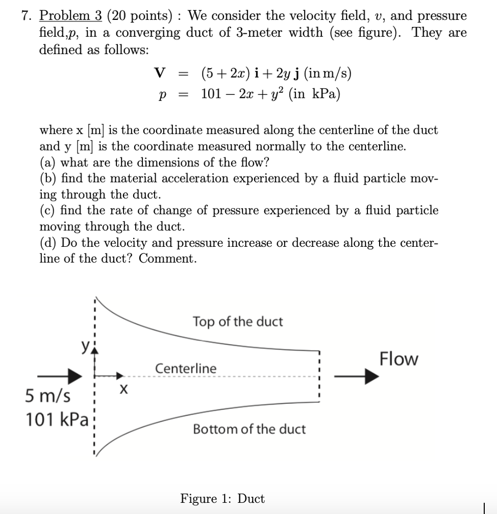Solved Problem 3 (20 ﻿points) ﻿: We ﻿consider the velocity | Chegg.com