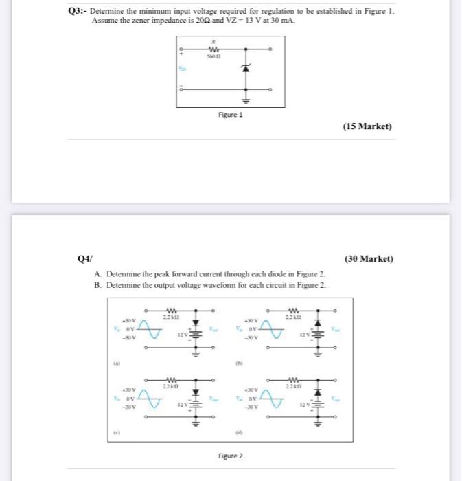 Solved Q3:- Determine the minimum input voltage required for | Chegg.com