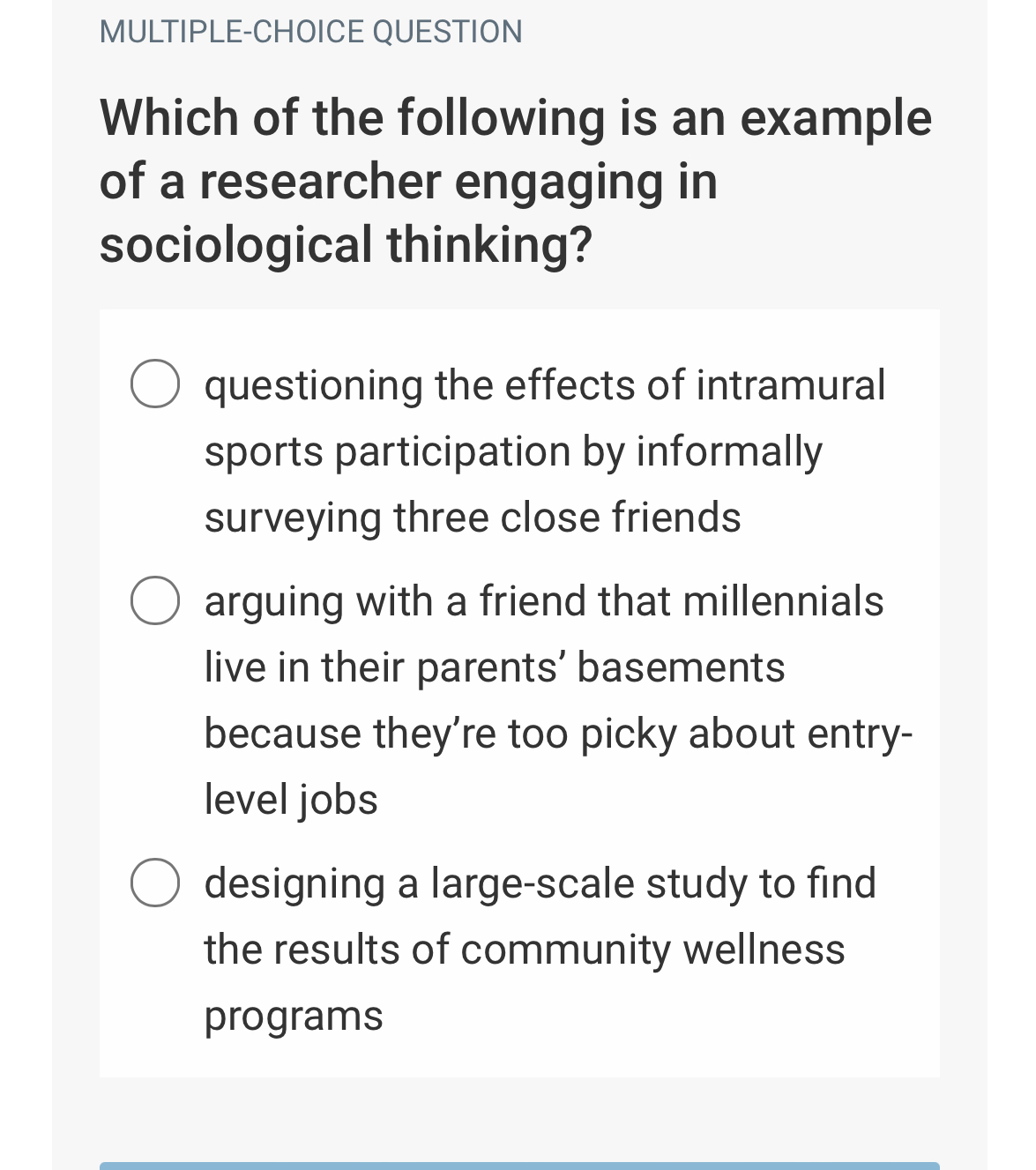 Solved MULTIPLE-CHOICE QUESTIONWhich of the following is an | Chegg.com