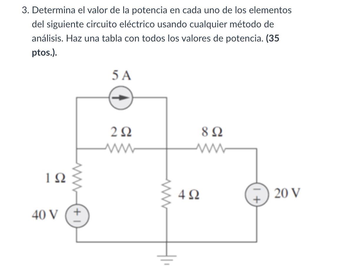 Solved Determina el valor de la potencia en cada uno de los | Chegg.com