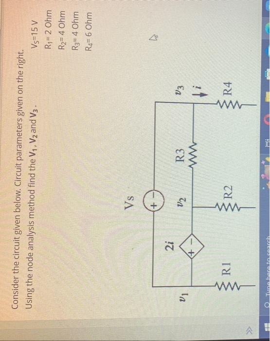 Solved Consider the circuit given below. Circuit parameters | Chegg.com