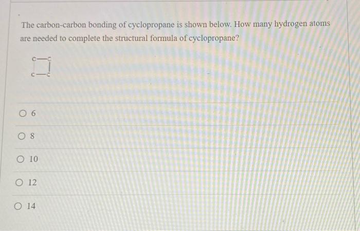 Solved The carbon-carbon bonding of cyclopropane is shown | Chegg.com