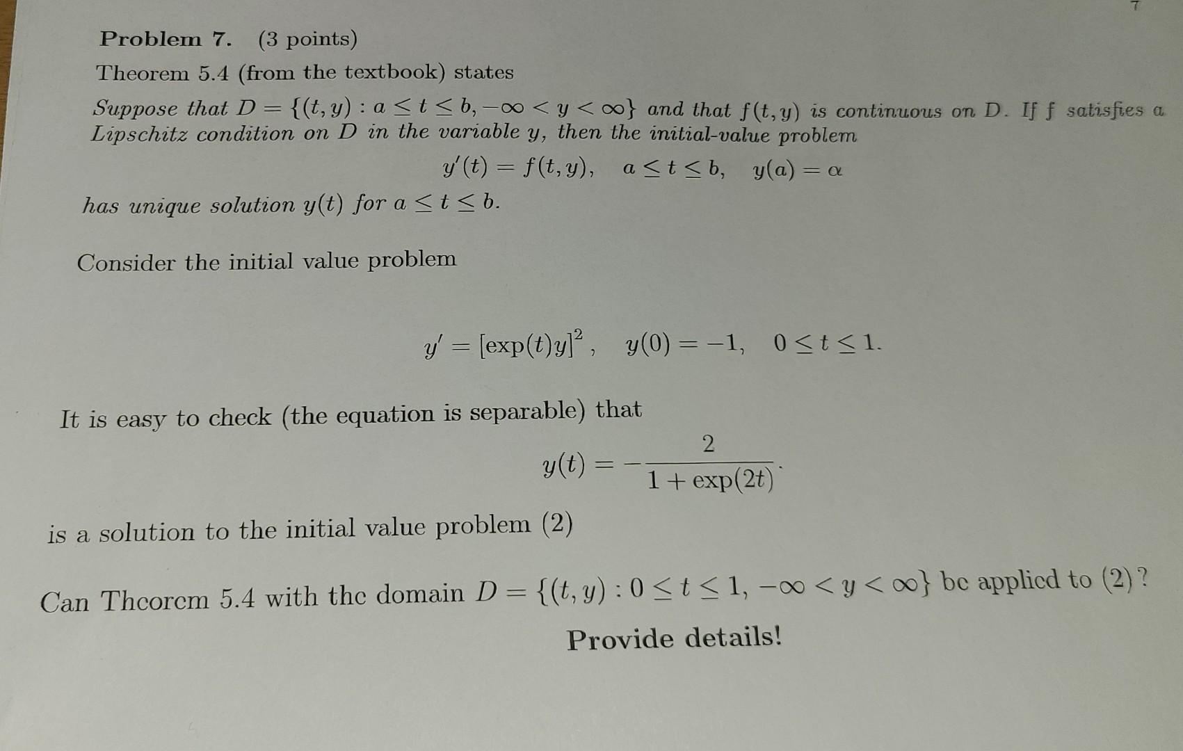 Solved Theorem 5.4 (from the textbook) states Suppose that | Chegg.com